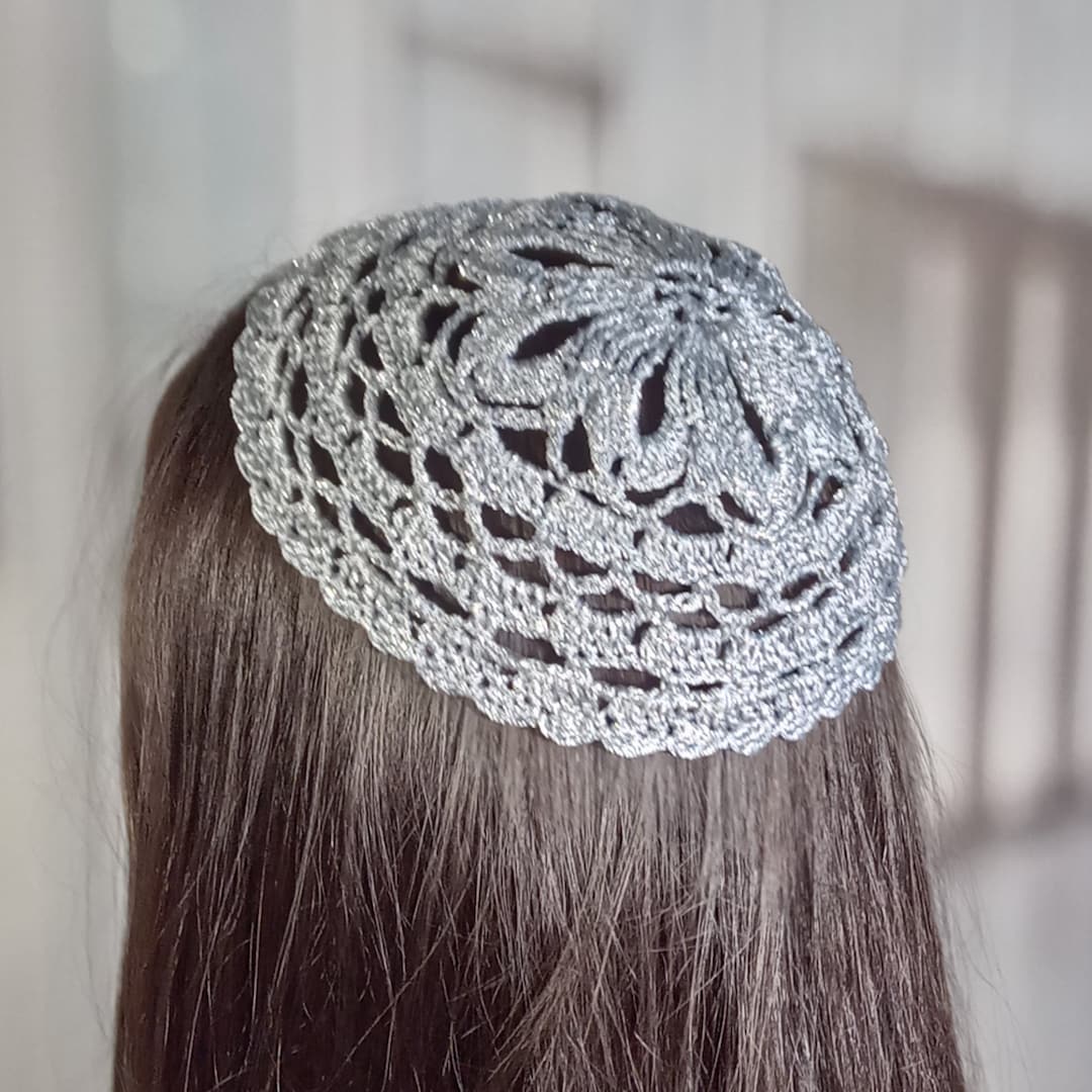 Gold Lace Kippah: Crochet Jewish Yarmulke for Women - Etsy