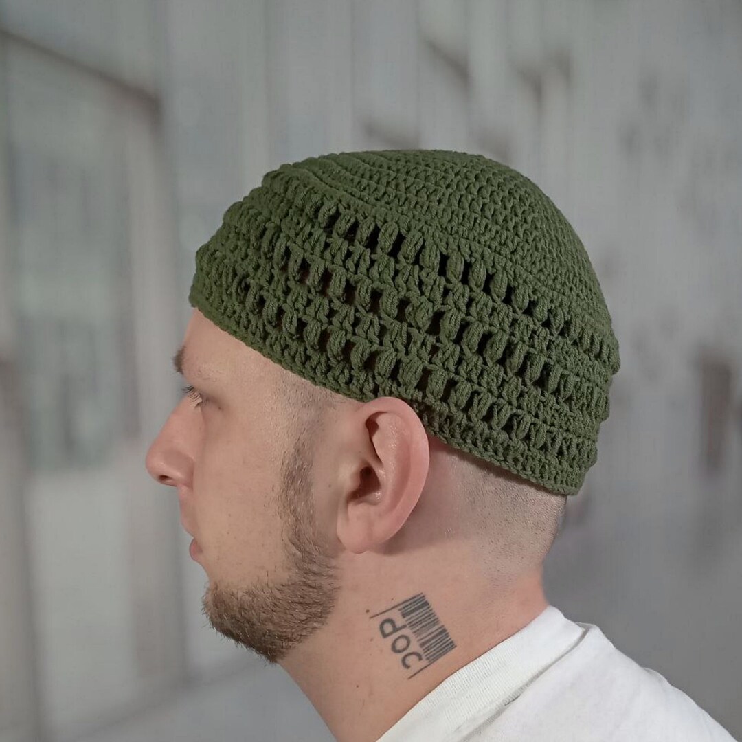 Knit Kufi Hat for Men: Crochet Islamic Beanie - Etsy