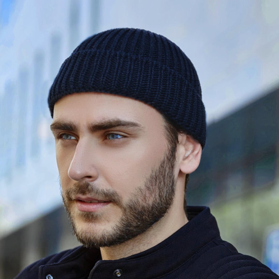 Mens Wool Blend Fisherman Beanie: Short Knit Dockers Hat - Etsy