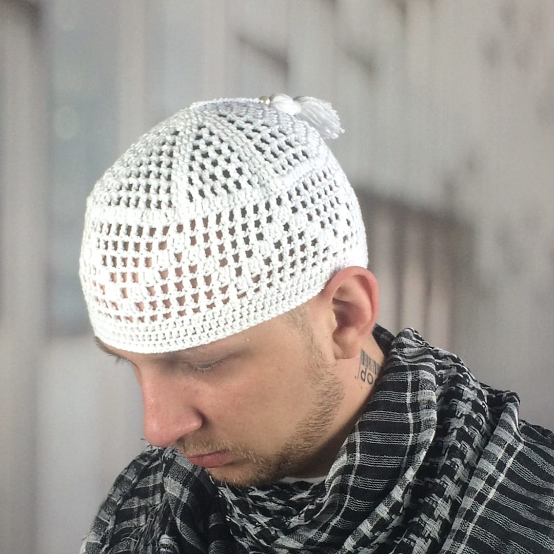 Quran Reading Hat Prayer Tassel Kufi Islamic Skullcap Crochet Mens ...