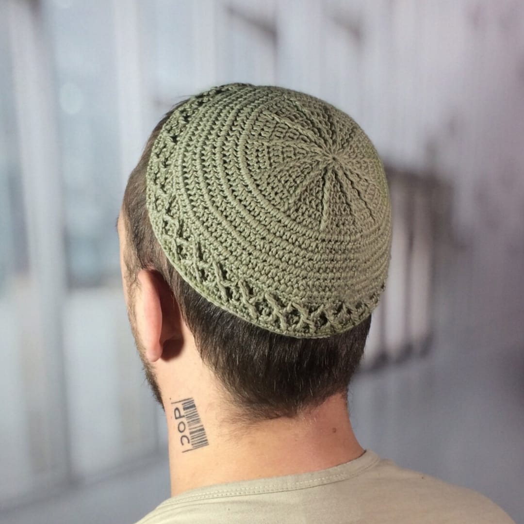Custom Knit Kippah: Jewish Star Design, Bar Mitzvah Gift - Etsy