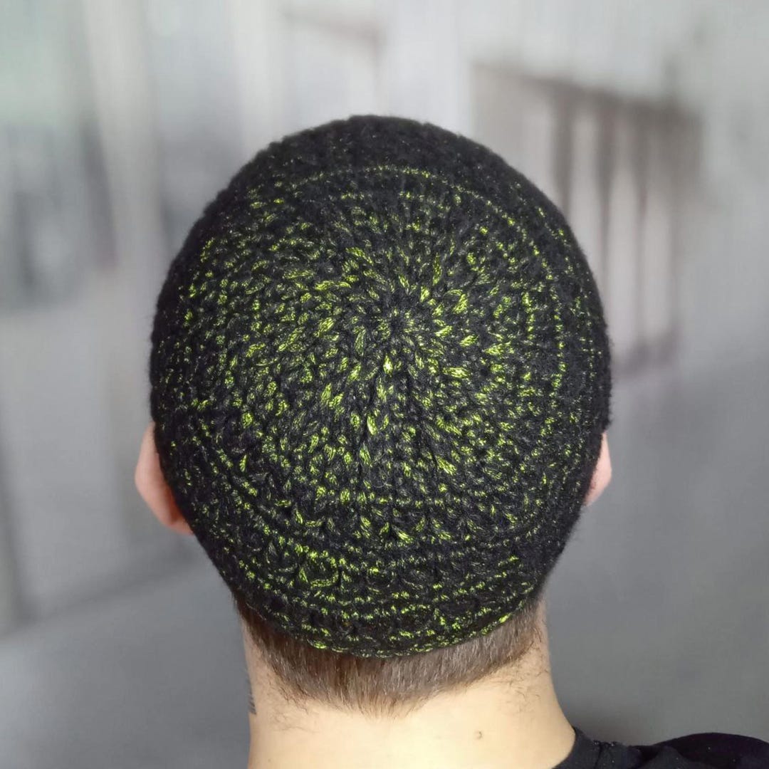 Jewish Kippah for Celebration Large Crochet Kippot Wool Knit Yarmulke ...