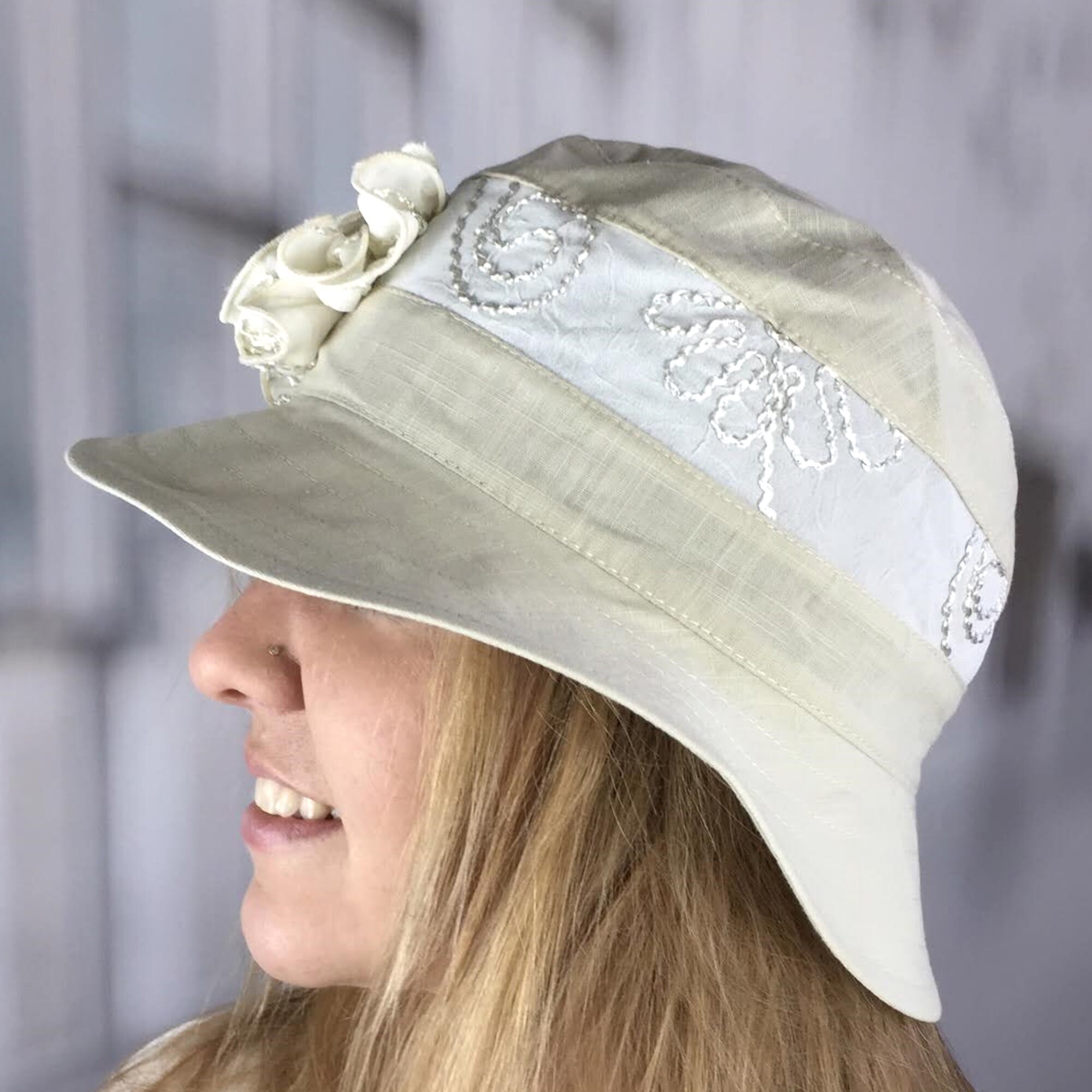 Cute off White Bucket Hat Linen Sun Hat Womens Summer Hats | Etsy