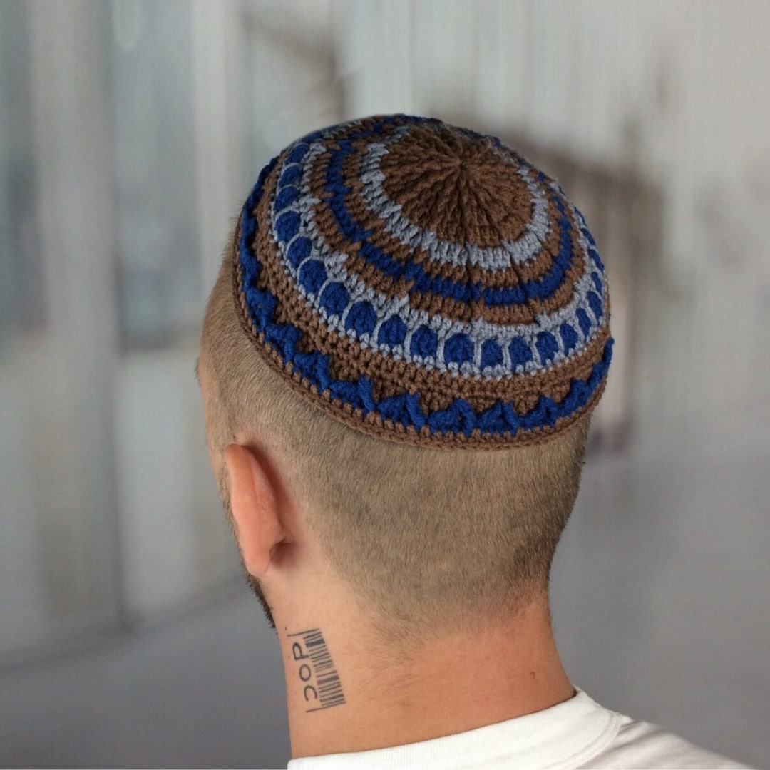 Frik Kippah Large Knit Kippah Jew Custom Crochet Kippot Yarmulke Jewish ...