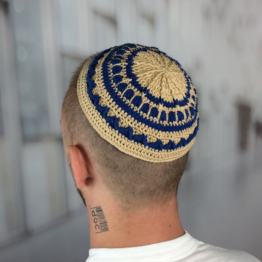Frik Kippah Large Knit Kippah Jew Custom Crochet Kippot Yarmulke Jewish ...
