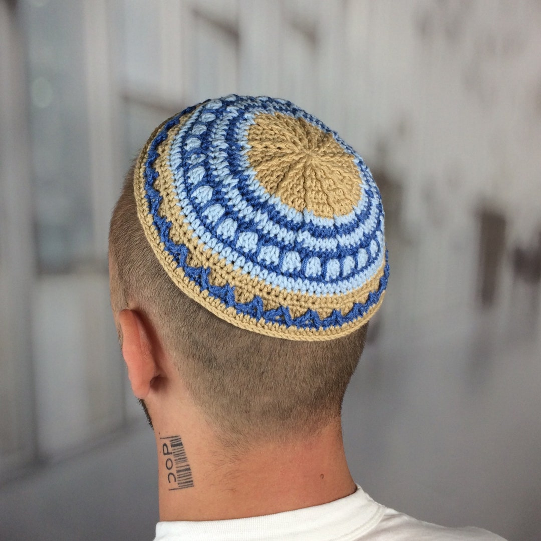 Frik Kippah Large Knit Kippah Jew Custom Crochet Kippot Yarmulke Jewish ...
