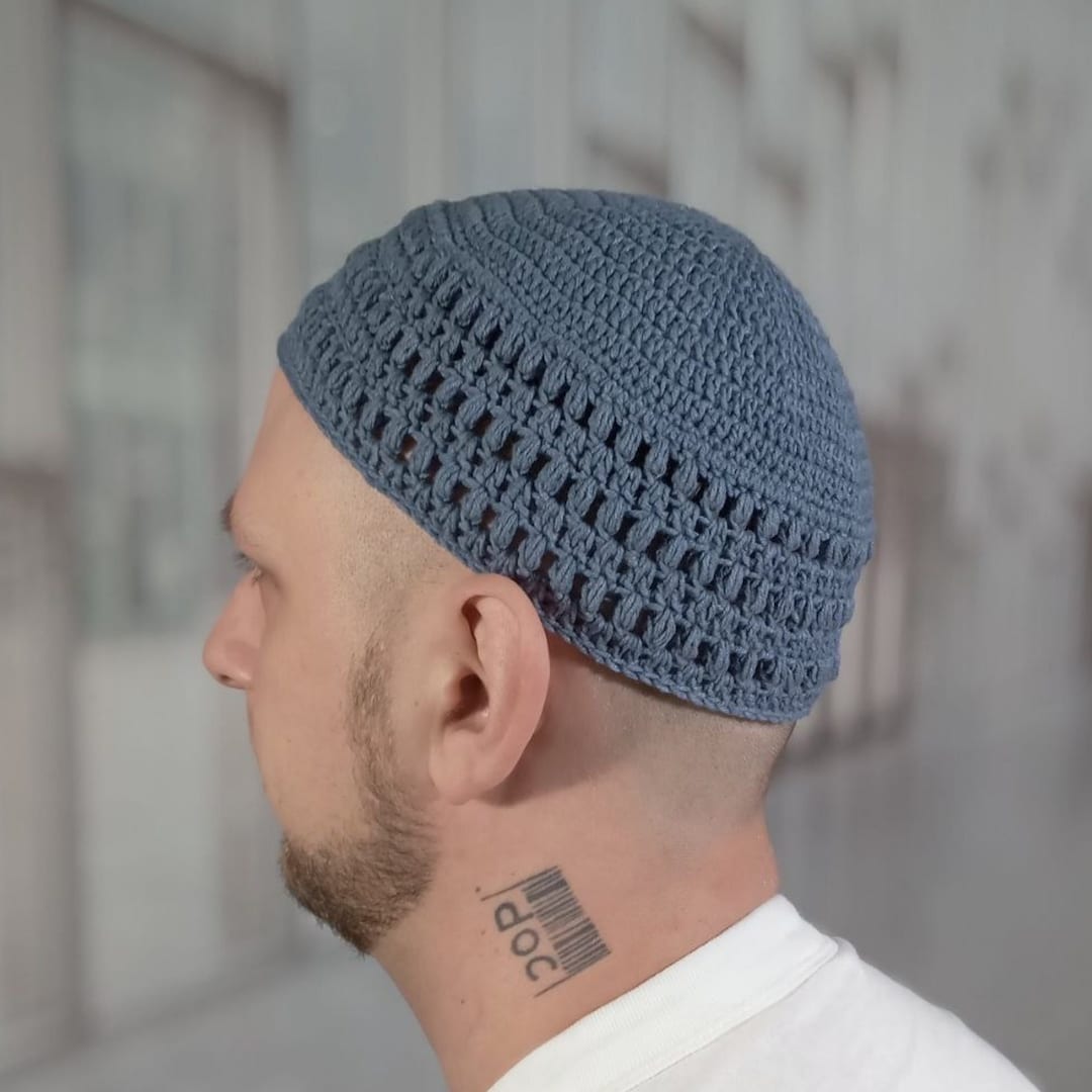 Knit Cotton Kufi: Islamic Crochet Beanie for Men - Etsy