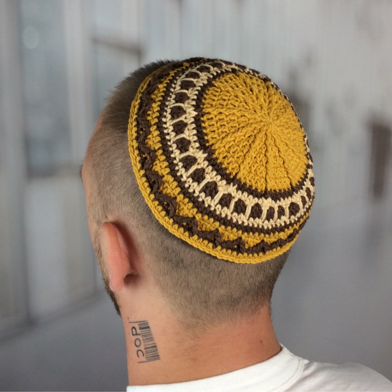 Frik Kippah Large Knit Kippah Jew Custom Crochet Kippot - Etsy