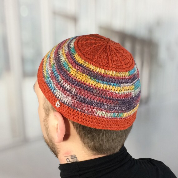 Knit Yarmulke Pattern Big Knit Kippot Large Kippah 9' Wedding Kippa