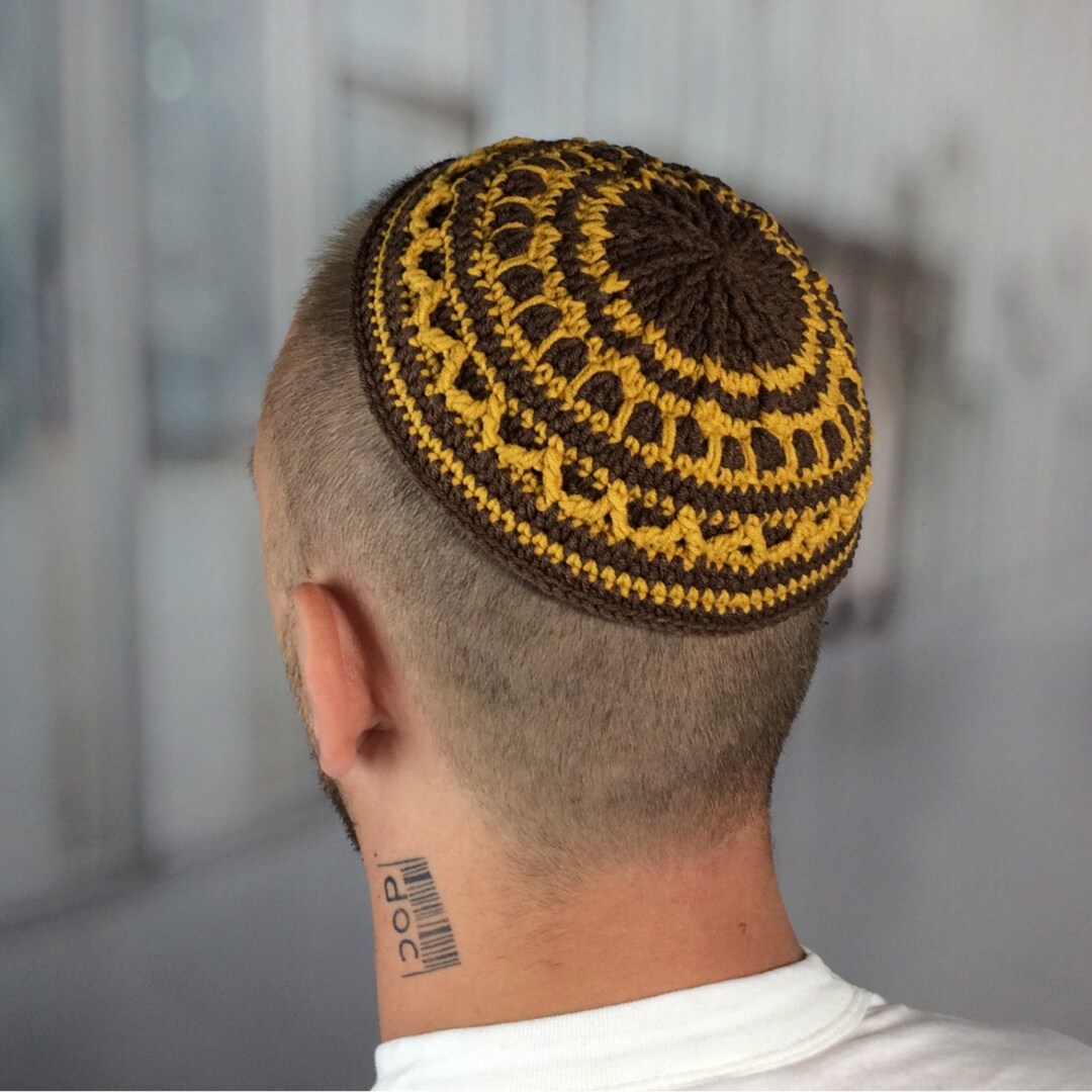 Large Knit Kippah: Jewish Yarmulke/ Rosh Hashanah, Passover, Hanukkah ...