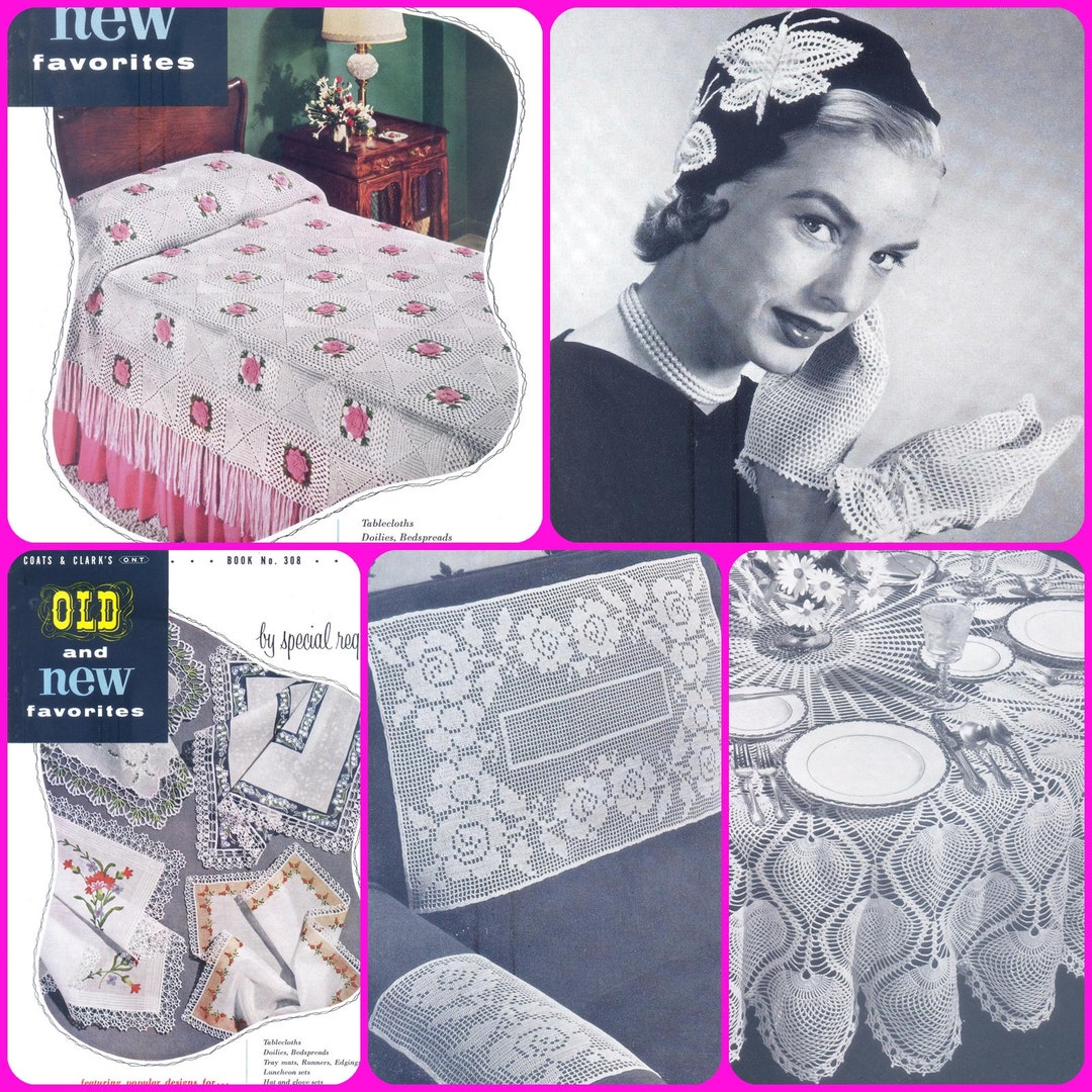 Clarks #308 C.1954 20 Projects Crochet Book Pattern File PDF 0013 - Etsy