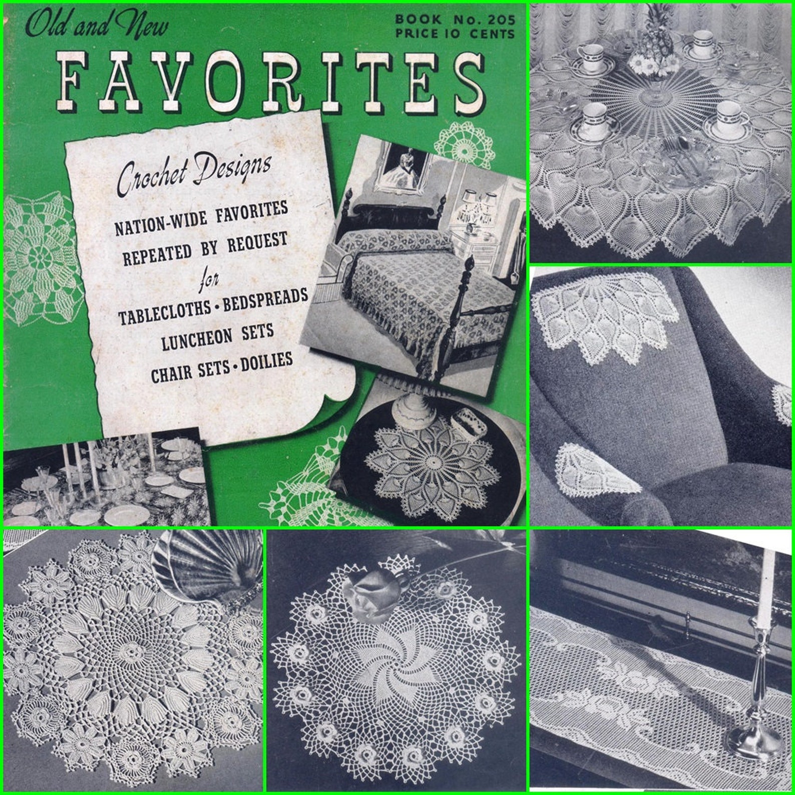 Spool No. 205 C. 1944 20 Desings Crochet Book Pattern PDF 0136 - Etsy
