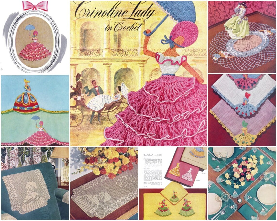 Clarks 262 C. 1949 12 Crinolines Crochet Pattern Book PDF 0042 - Etsy