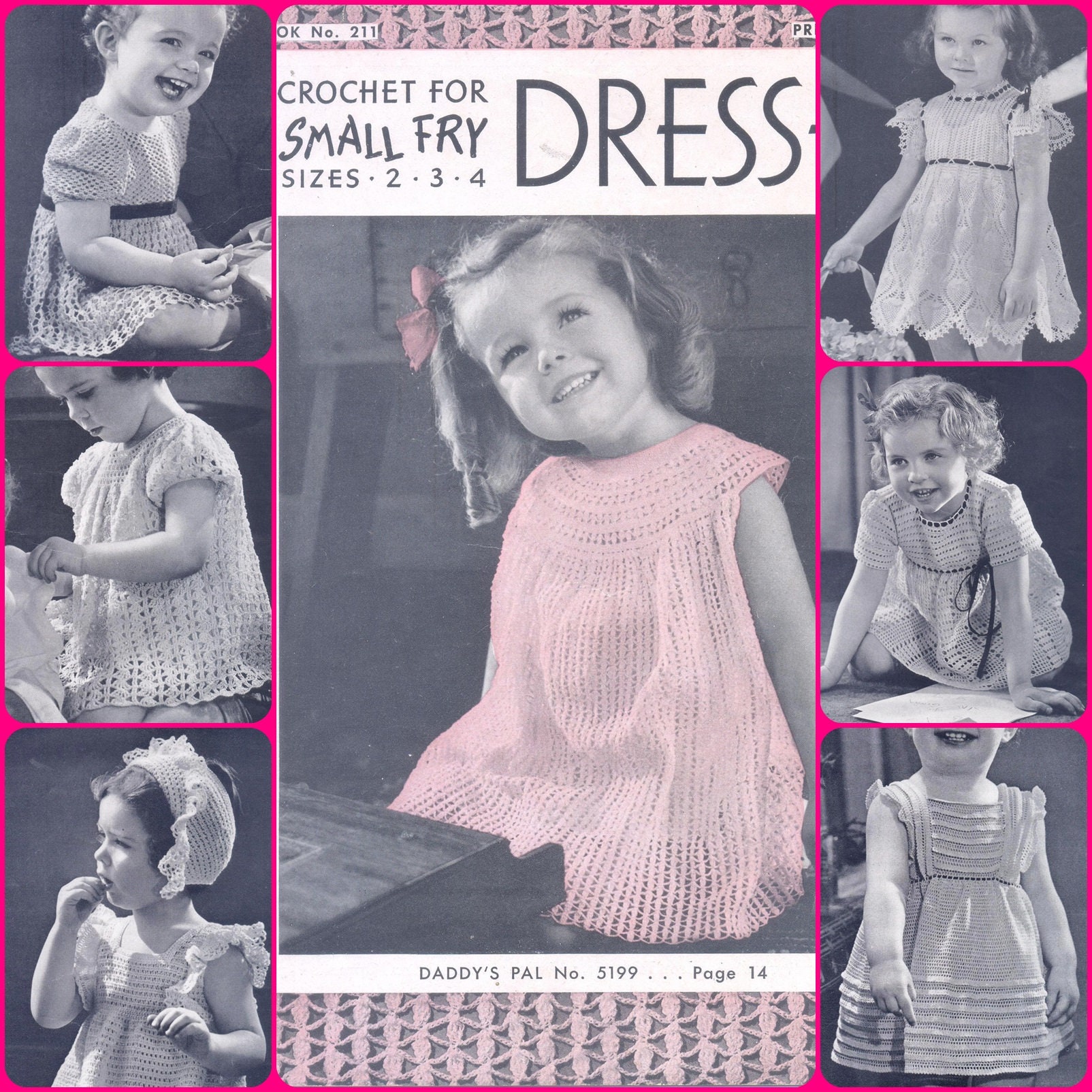 Spool #5199 C. 1944 7 Dresses Crochet Vintage File PDF 0072 - Etsy