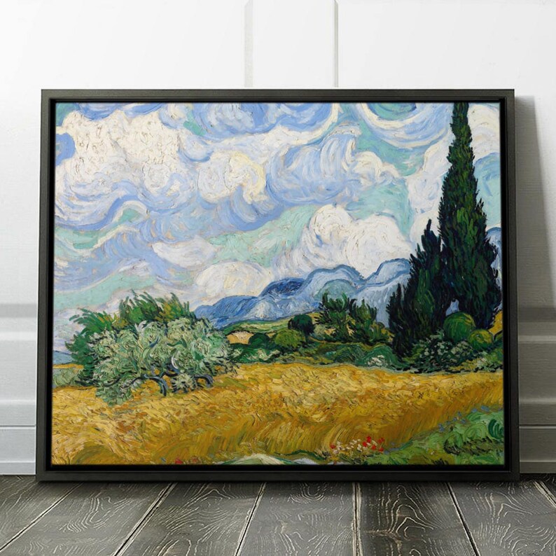 Vincent Van Gogh "wheat Field With Cypresses" Framed Art Print on ...