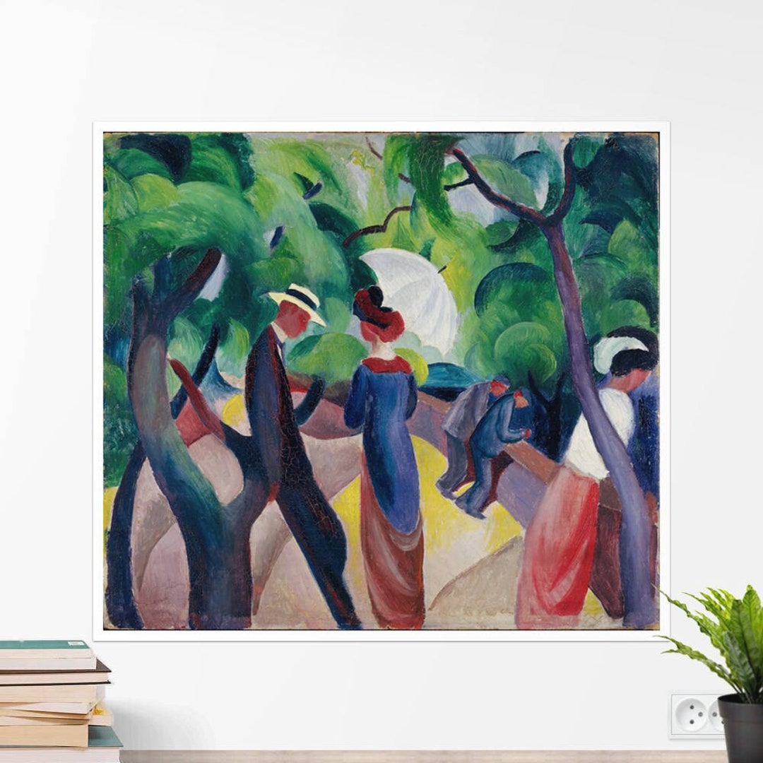 August Macke, "promenade". Art Poster, Art Print, Rolled Canvas, Art ...