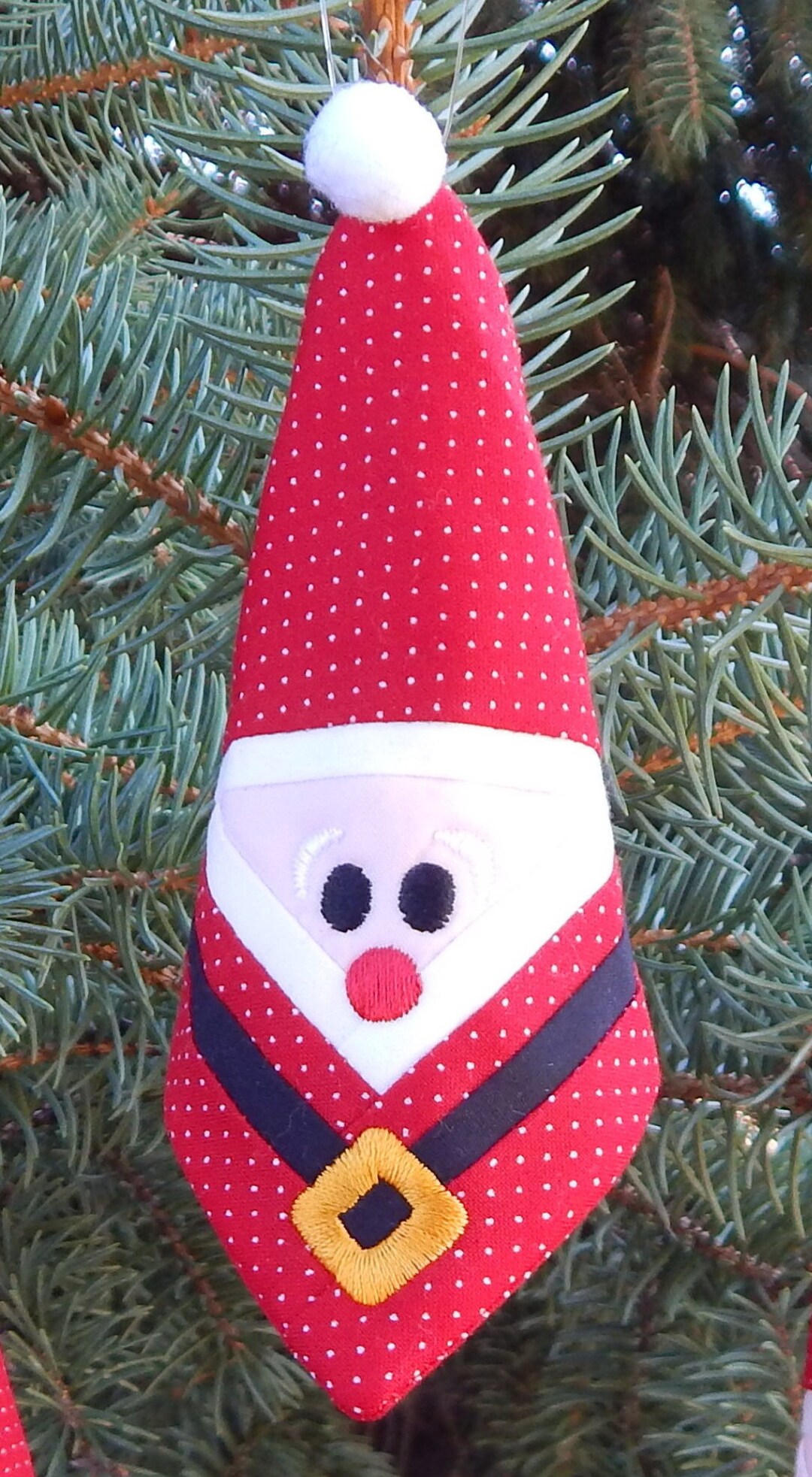 ITH Log Cabin Santa Ornament - Etsy