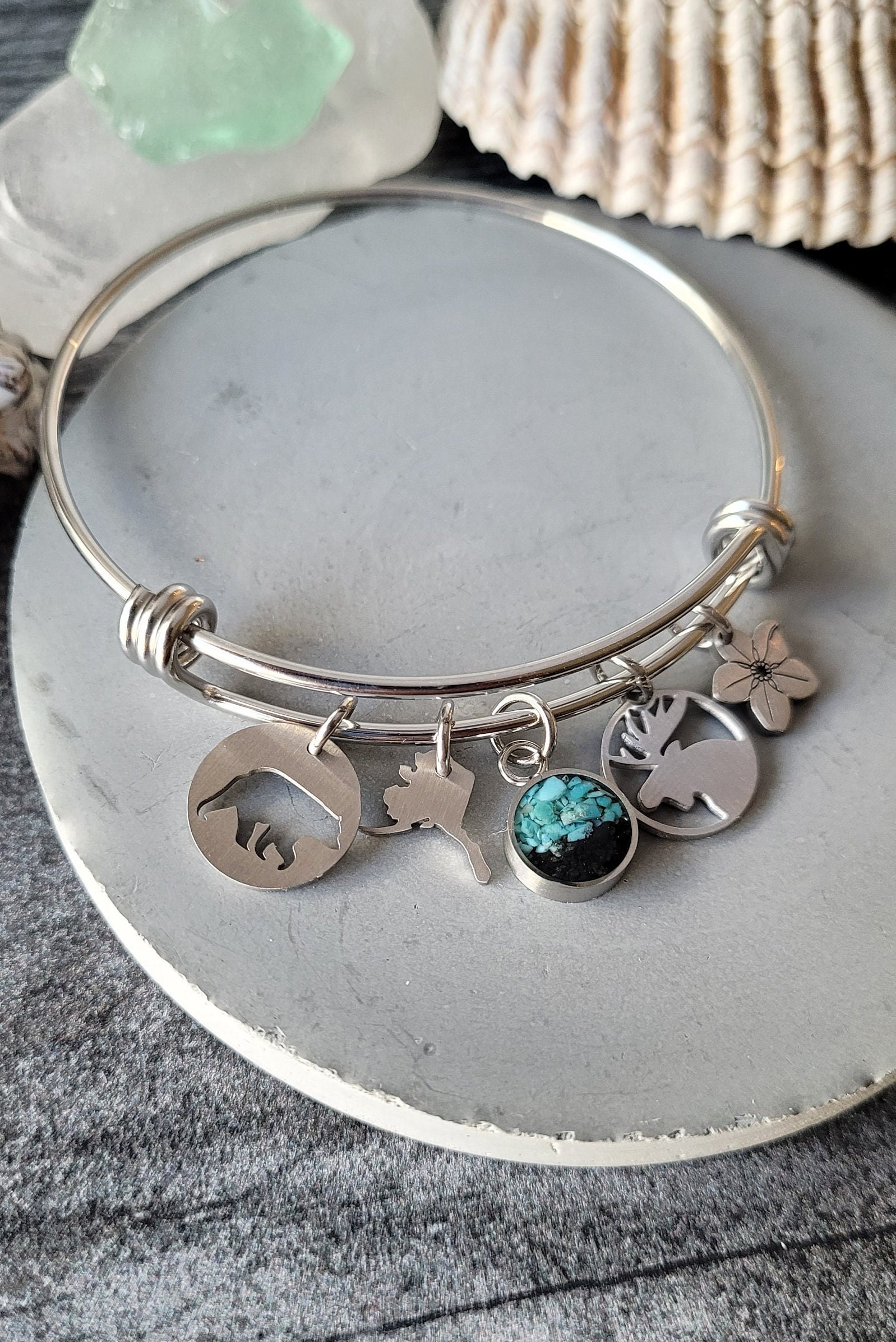Alaska Charm Bracelet Made With Alaska Sand You Pick the - Etsy