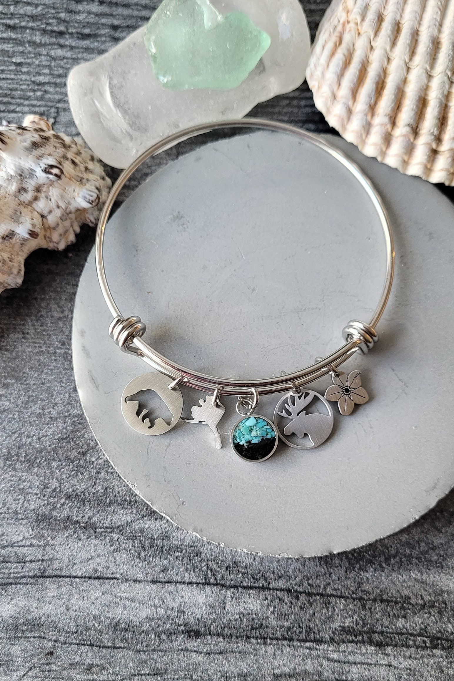 Alaska Charm Bracelet Made With Alaska Sand You Pick the - Etsy