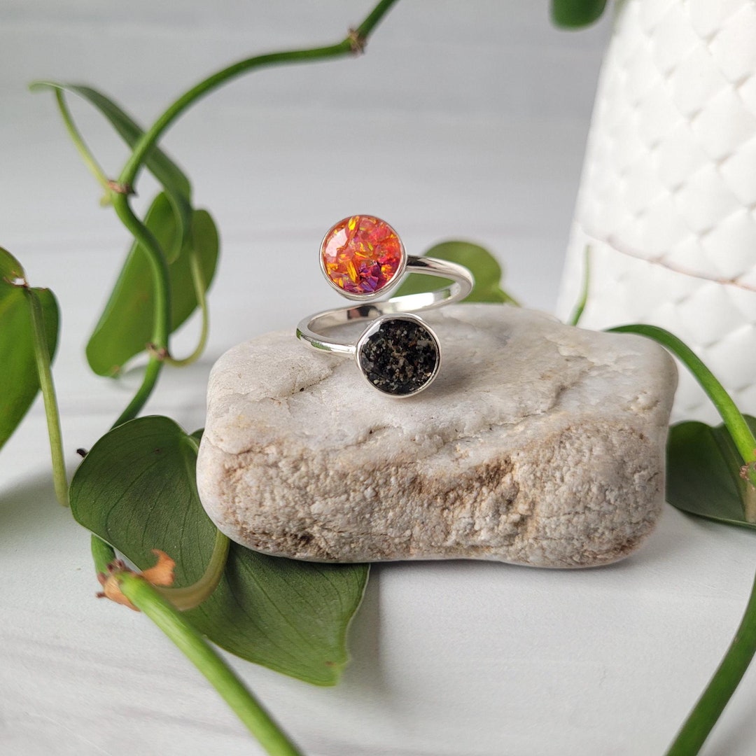 Alaska Glacier Silt and Opal Ring, Sterling Silver - Etsy