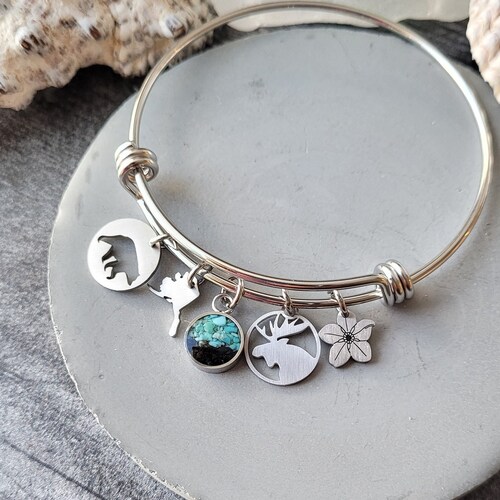 Alaska Charm Bracelet Made With Alaska Sand You Pick the - Etsy