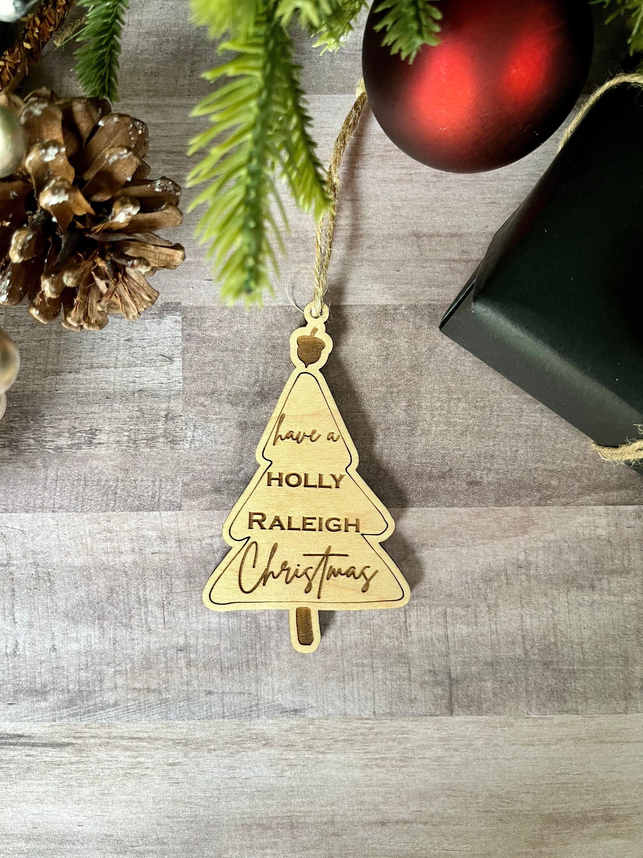 Wooden Raleigh North Carolina 2023 Ornament Acorn City of - Etsy
