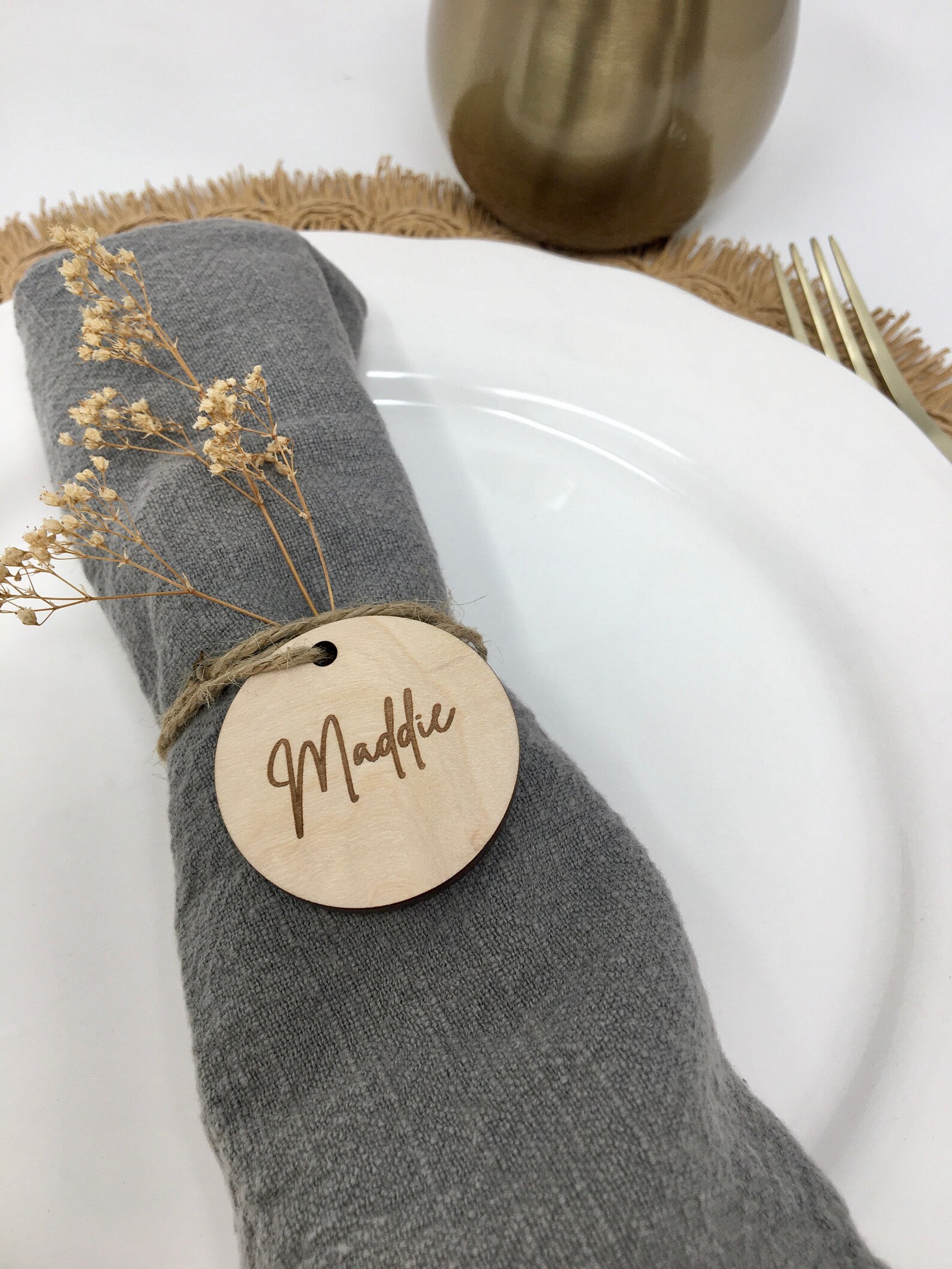 Personalized Napkin Ring, Boho Wedding Table Decoration, Dinner Party ...