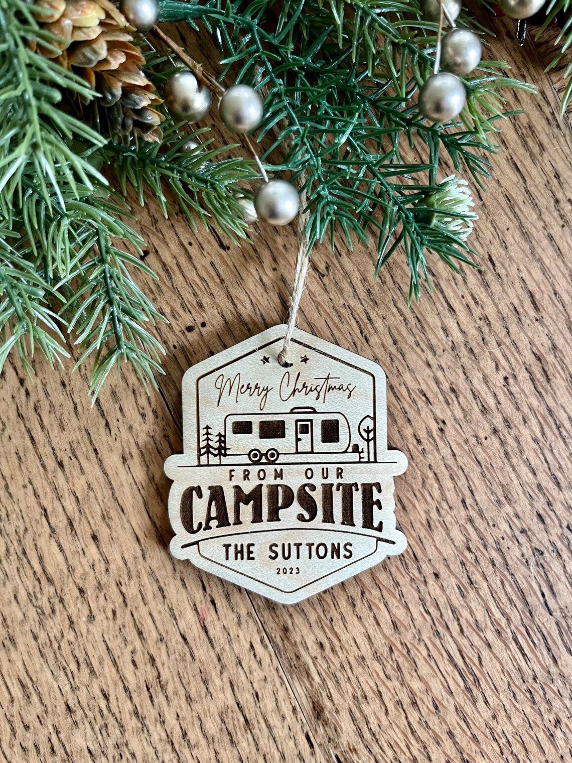 Custom RV Camper Wooden Christmas Ornament, Glamping Motorhome Camping ...