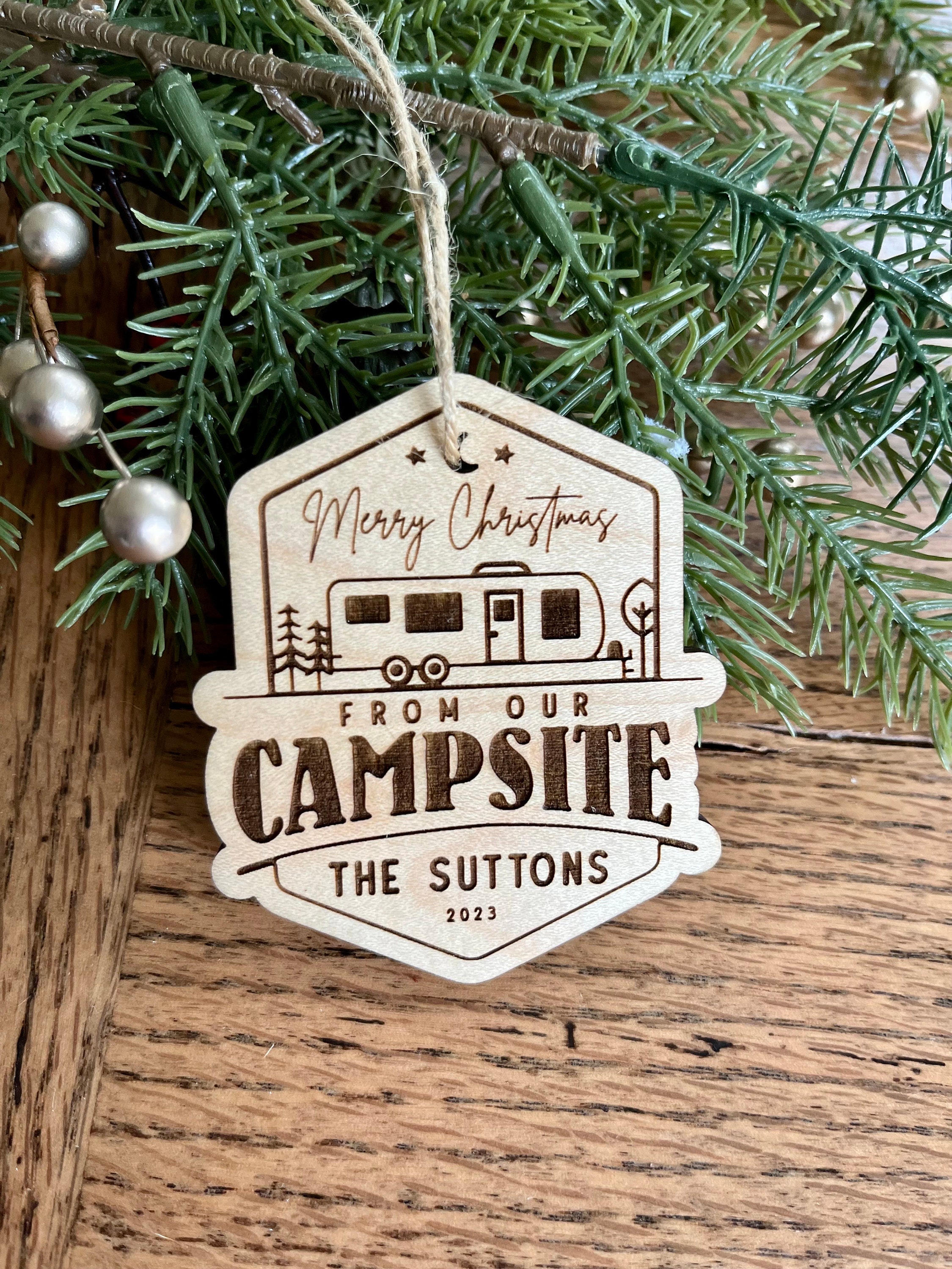 Custom RV Camper Wooden Christmas Ornament, Glamping Motorhome Camping ...