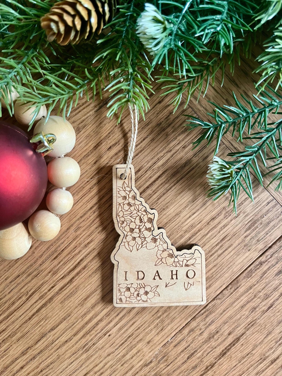 Idaho Syringa State Flower Wooden Christmas Ornament, Holiday Vacation ...