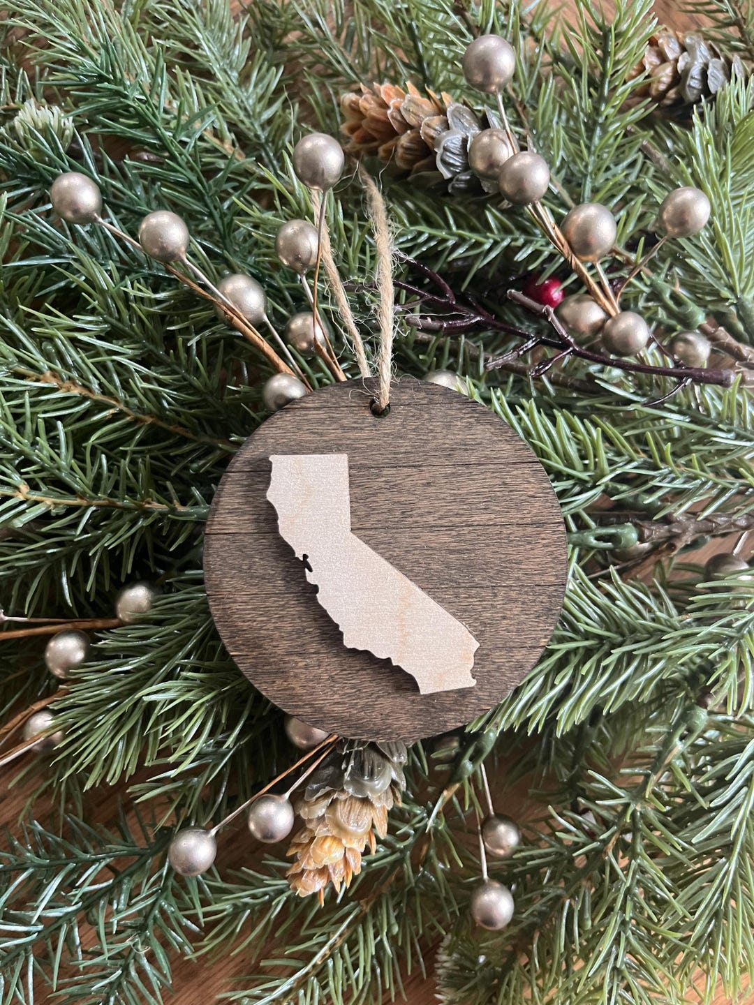 California 3D State Wooden Christmas Ornament, Holiday Vacation ...