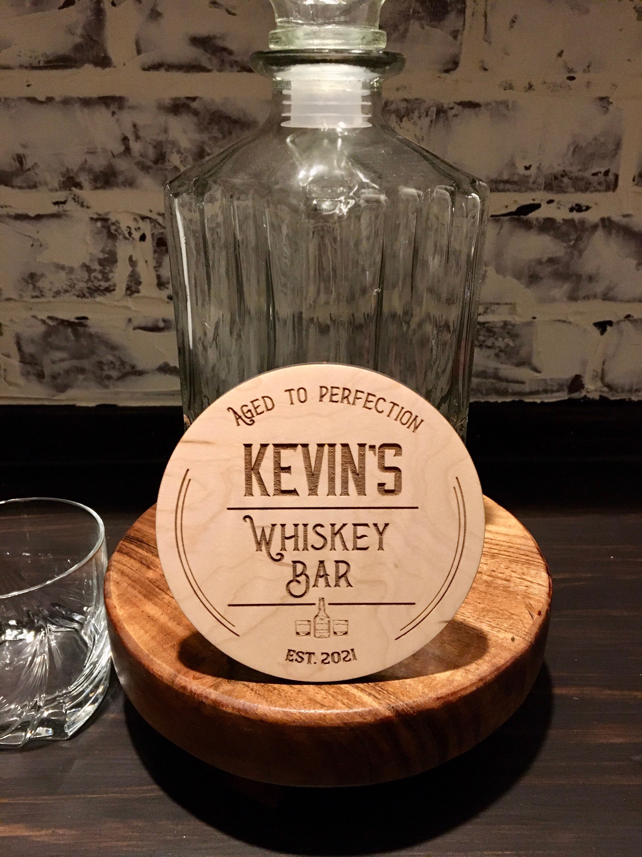 Set of Four Custom Bar Pub Wooden Coasters Personalized | Etsy