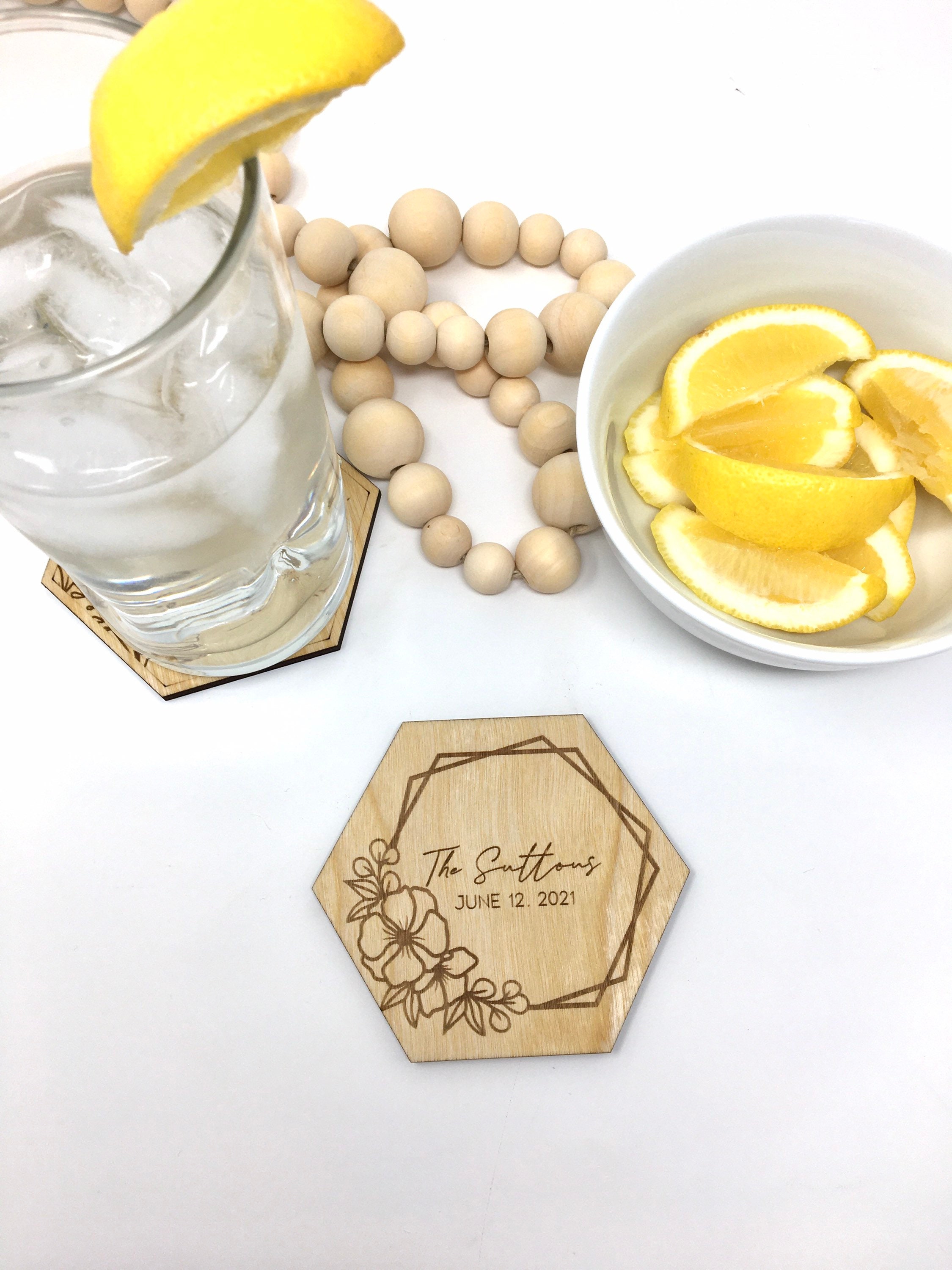 Personalized wooden coasters Custom bulk wedding favors | Etsy