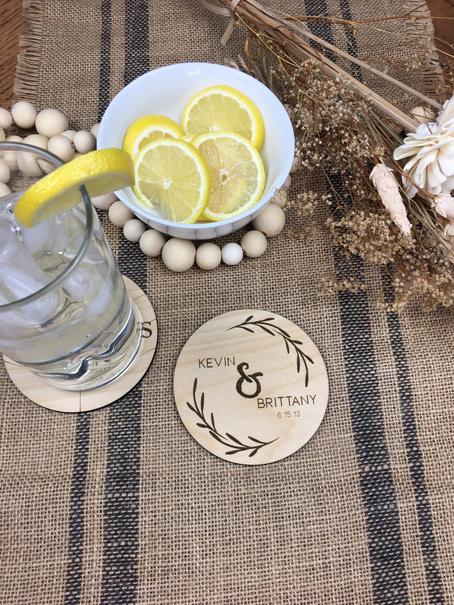 Personalized wooden coasters Custom bulk wedding favor | Etsy