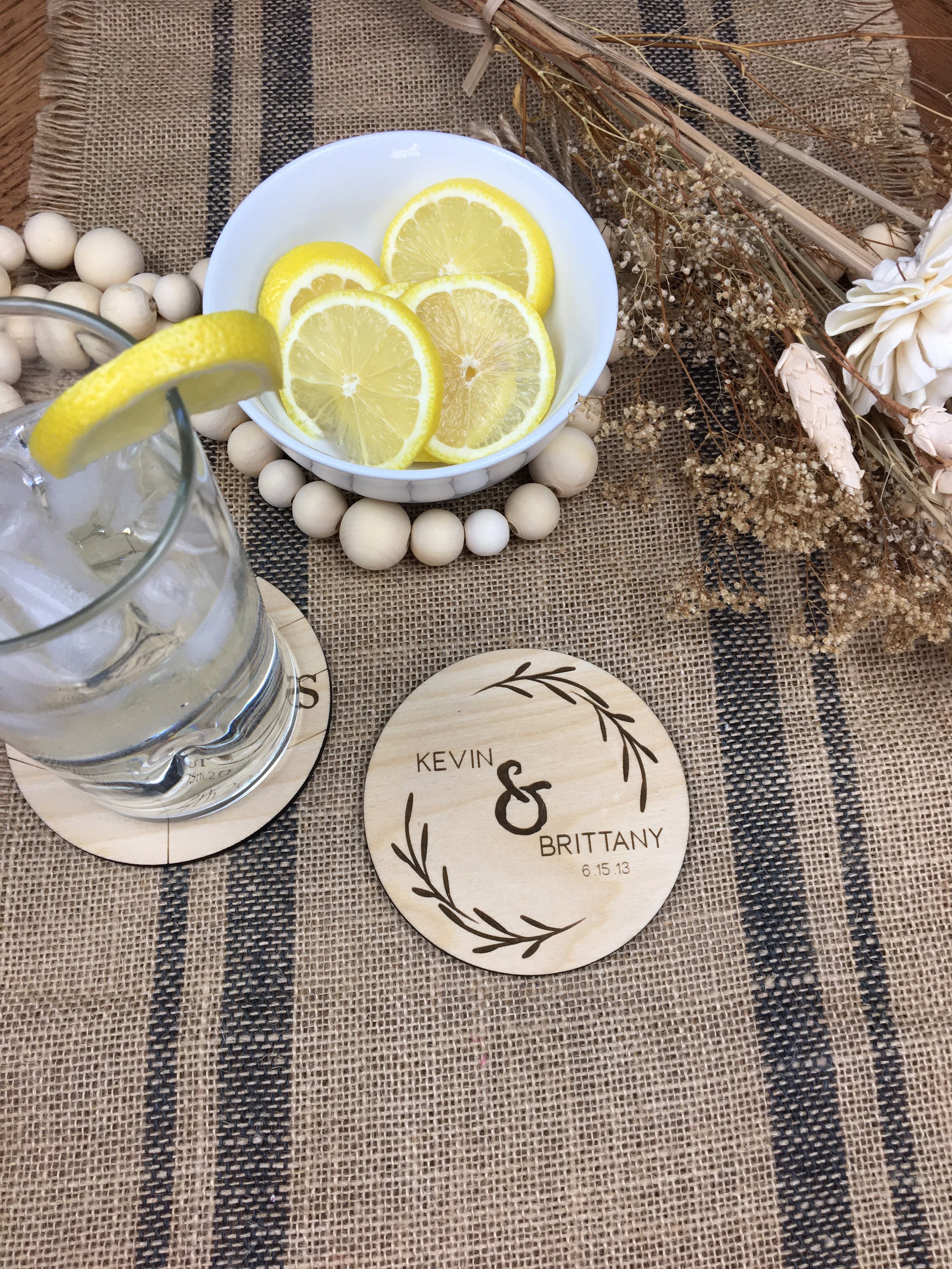 Personalized wooden coasters Custom bulk wedding favor | Etsy