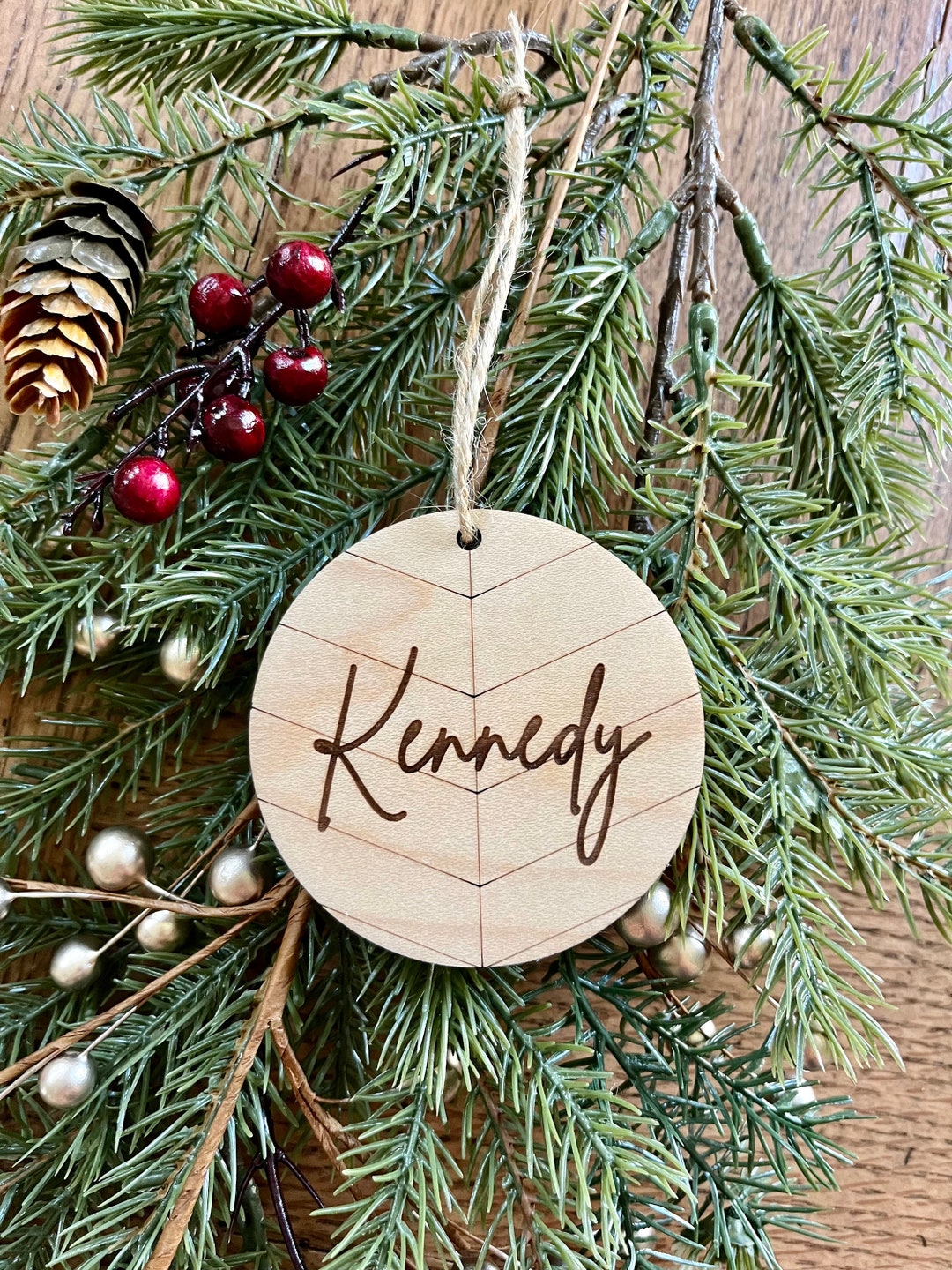 Custom 2025 Chevron Name Ornament, Personalized Christmas Ornament ...