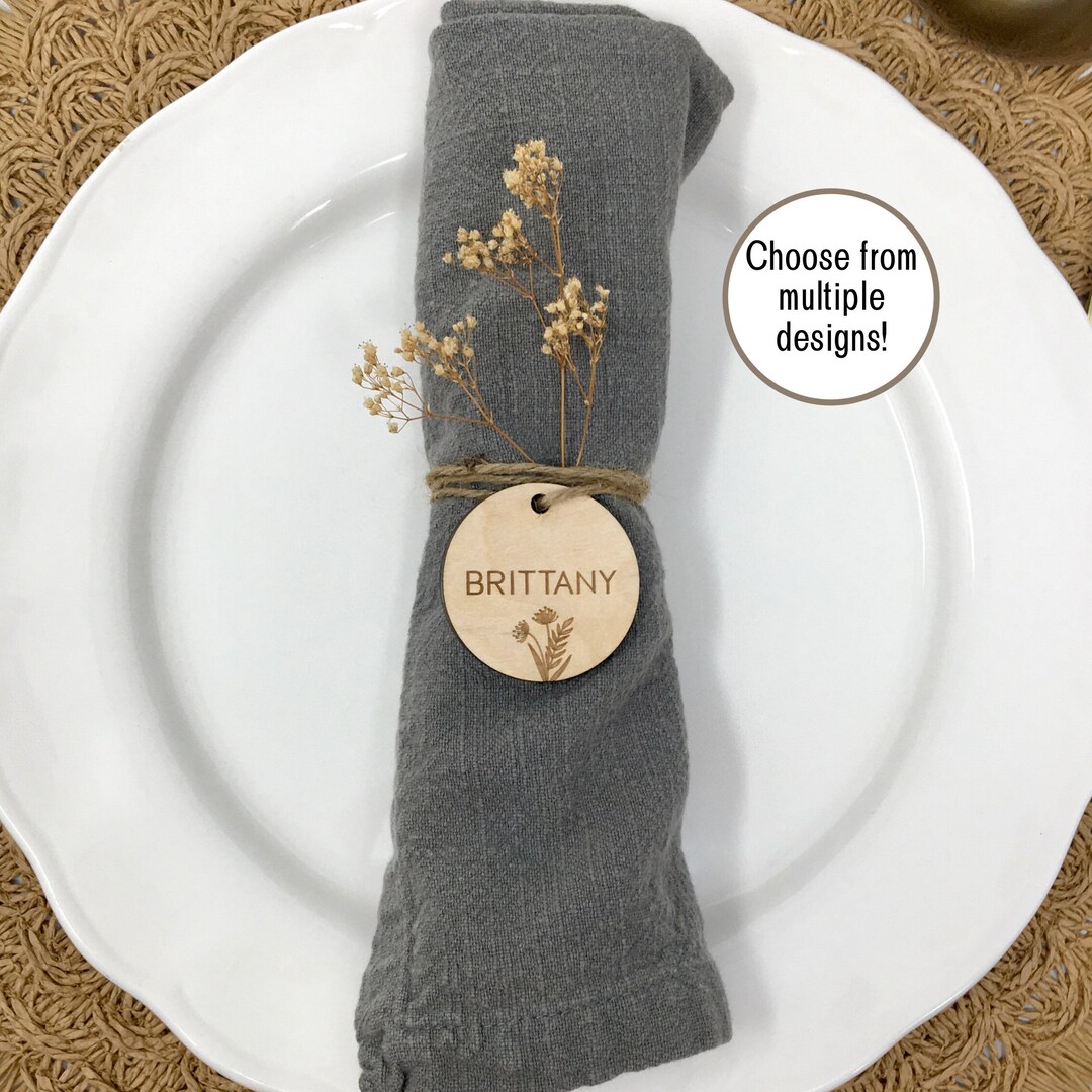 Personalized Napkin Ring, Boho Wedding Table Decoration, Dinner Party ...