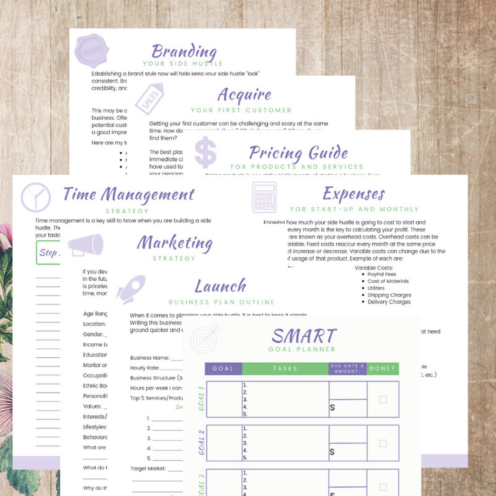 Printable Business Plan Template - Side Hustle Starter Kit for ...