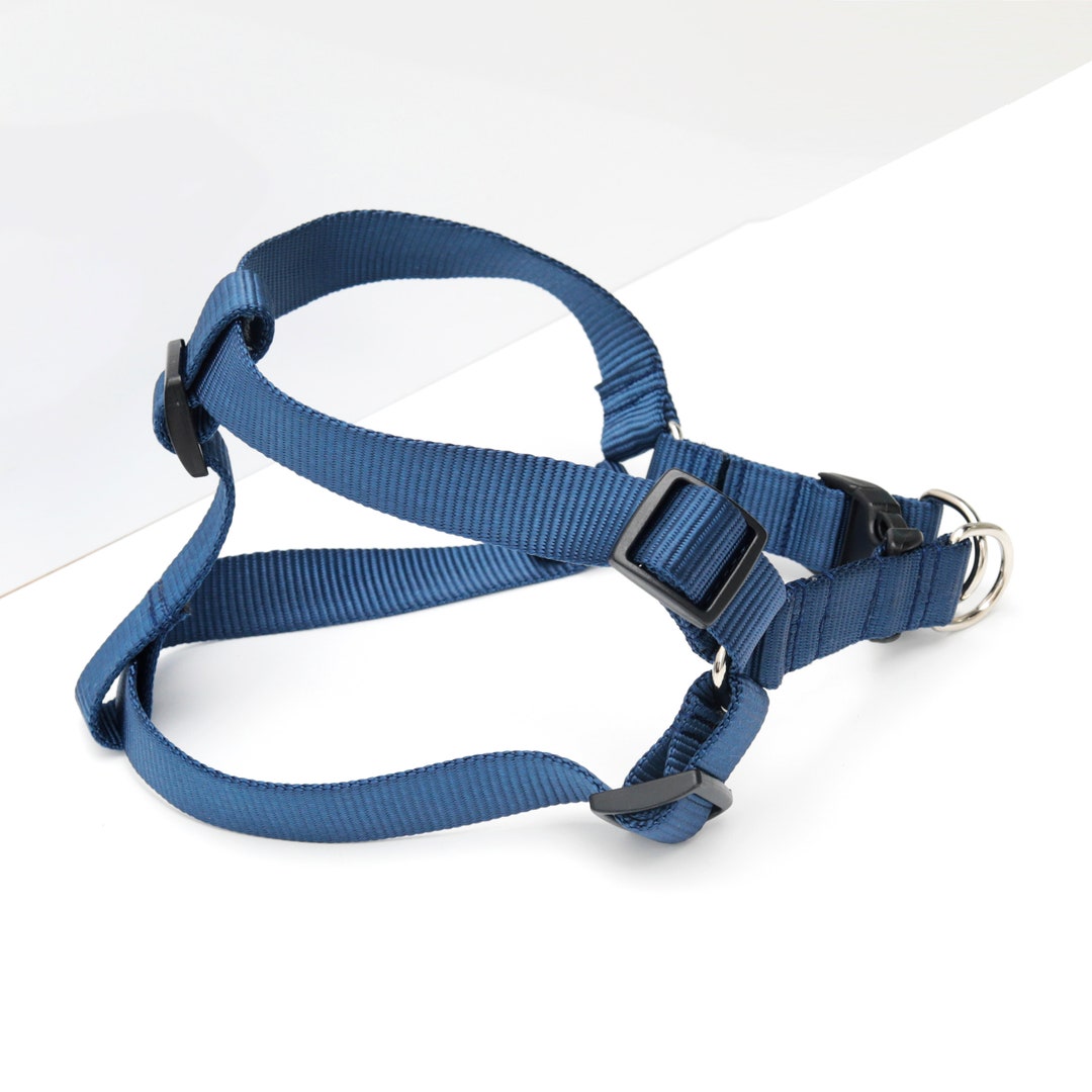NAVY BLUE Nylon Dog Harness // Step-in Style Blue Dog Harness // Dark ...