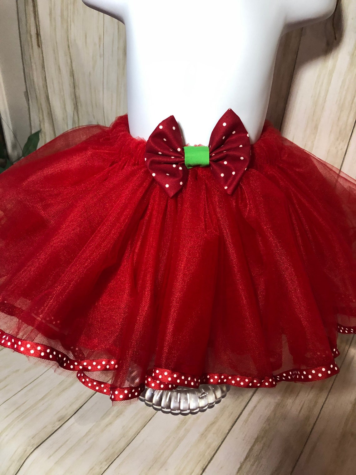 Red Tutu/ Red Polka Dot Trim Tutu - Etsy