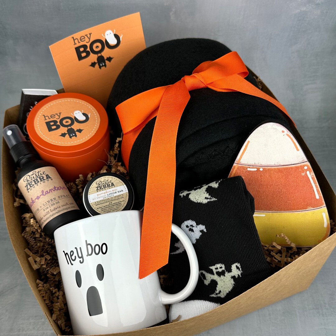 Boo Basket for Her, Halloween Gift Basket, Fall Gift Box, Spooky Basket ...