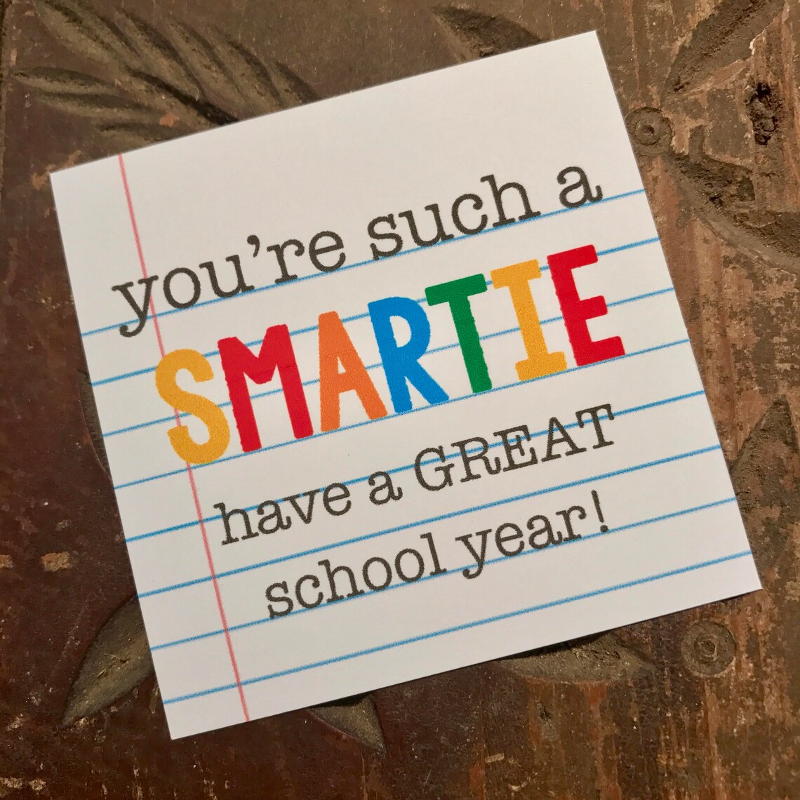 INSTANT DOWNLOAD School Tag You're Such a Smartie - Etsy