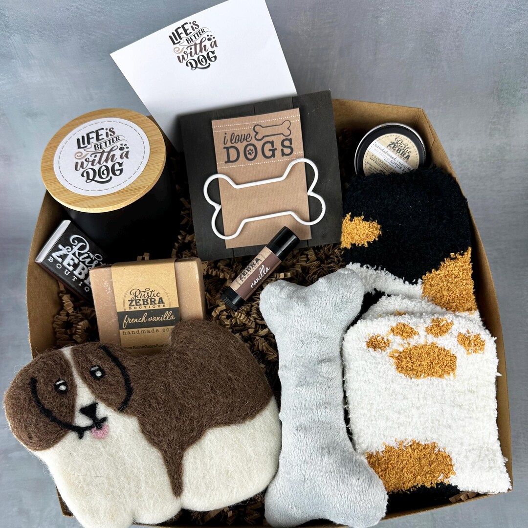 Dog Mom Gift Basket, Care Package With Dog Theme, Dog Lover Gift Set ...