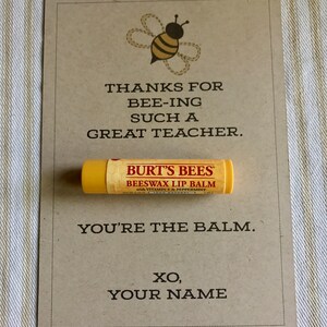 Teacher Appreciation Gift - Custom Teacher Card - Thanks for Bee-ing ...