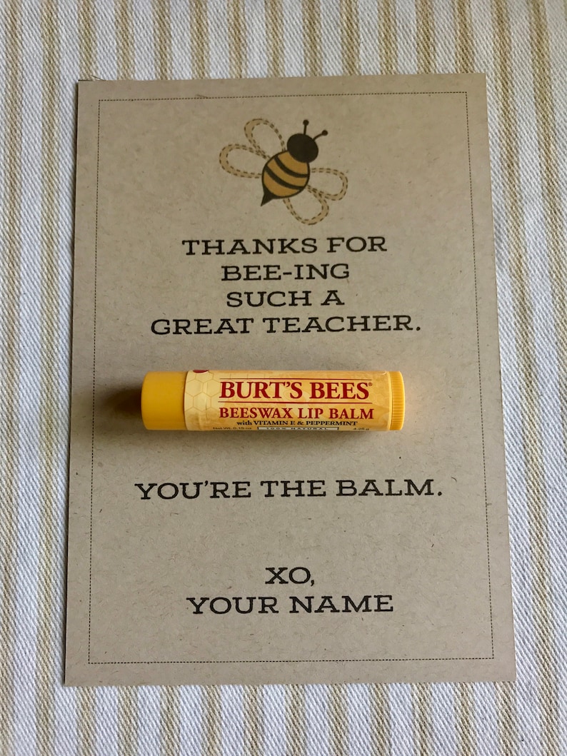 Teacher Appreciation Gift - Custom Teacher Card - Thanks for Bee-ing ...