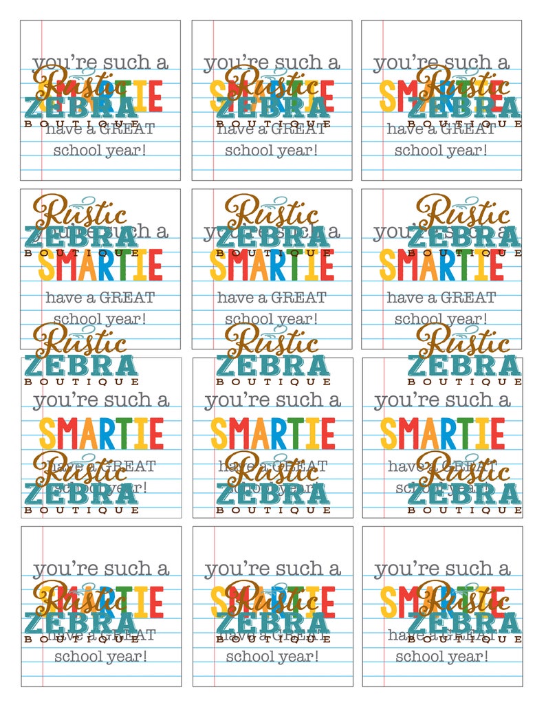 INSTANT DOWNLOAD School Tag You're Such a Smartie - Etsy