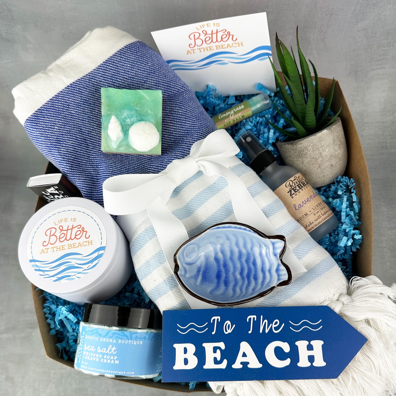 Beach Gift Box, Personalized Summer Gift, Nautical Gift Baskets, Custom ...