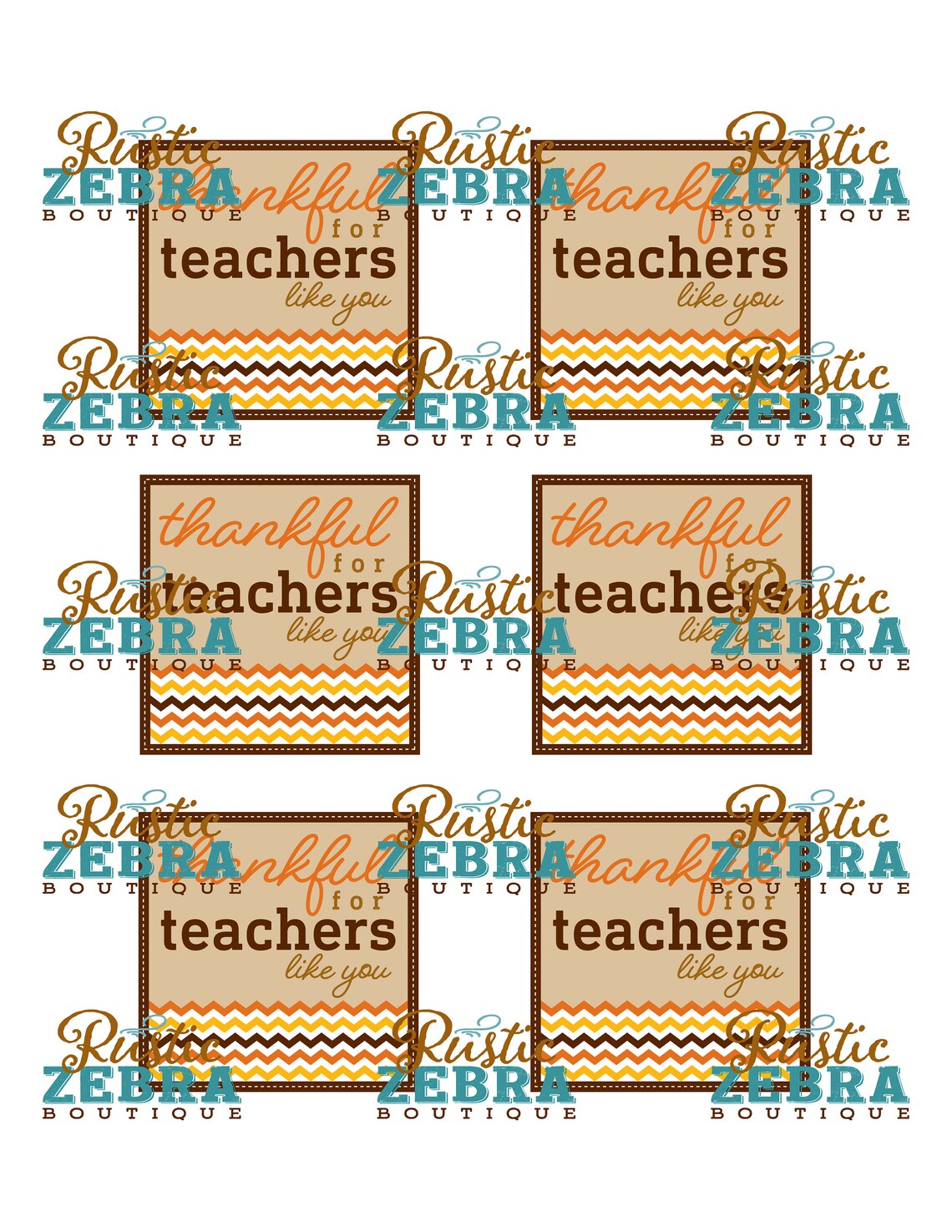 INSTANT DOWNLOAD Thankful for Teachers Tag | Etsy