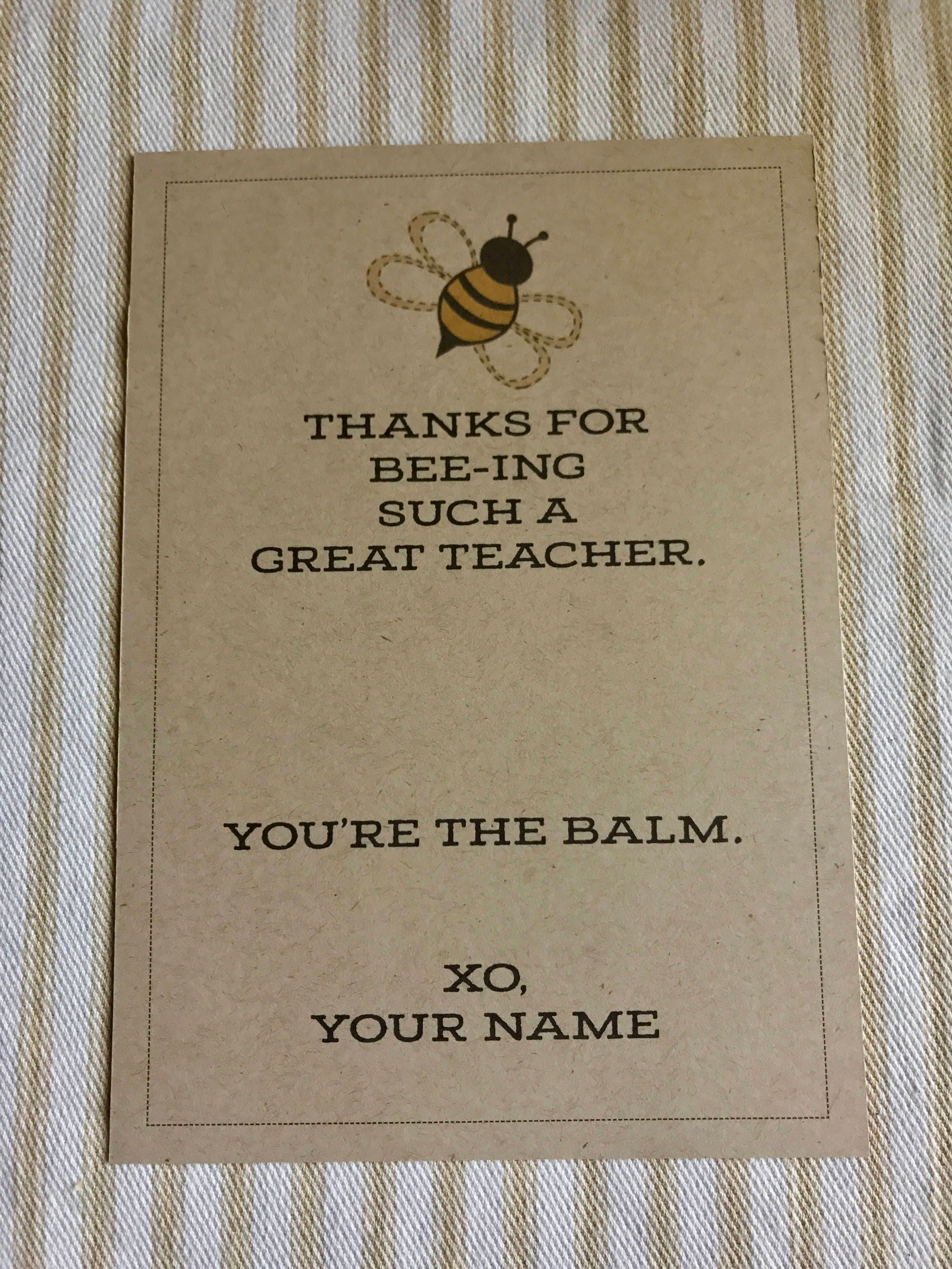 Teacher Appreciation Gift - Lip Balm With Custom Teacher Card - Thanks ...
