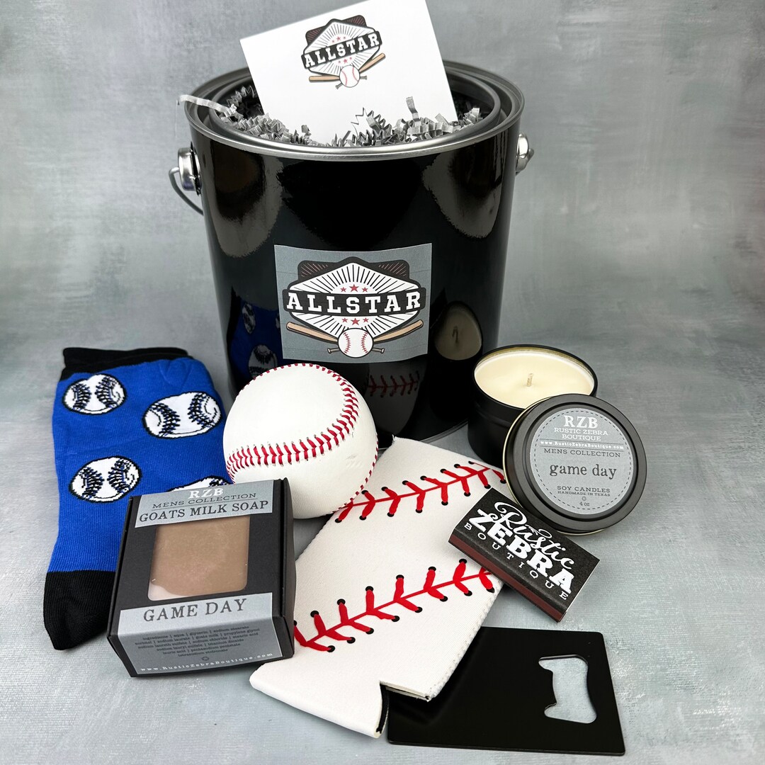 Baseball Gift Basket for Men, Groomsmen Basket, Sport Gift Box for Best ...